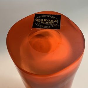 Art | Authentic Makora Hand Made Art Glass Bottle Vase Orange | Poshmark